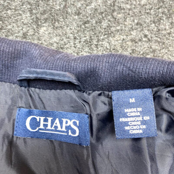 Navy CHAPS Bomber Jacket Men's Medium | Northern Pole Vintage Wholesale
